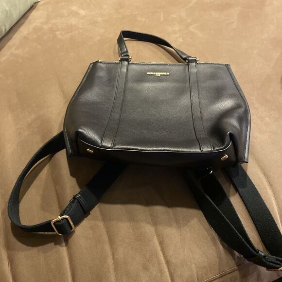 Karl Lagerfeld | Bags | Karl Lagerfeld Womens Leather Backpack Black ...